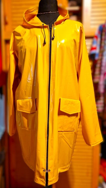 REGENMANTEL REGENJACKE FRIESENNERZ Unisex Lack gelb PVC Plastik Plus Größe EUR 20,00 - PicClick DE