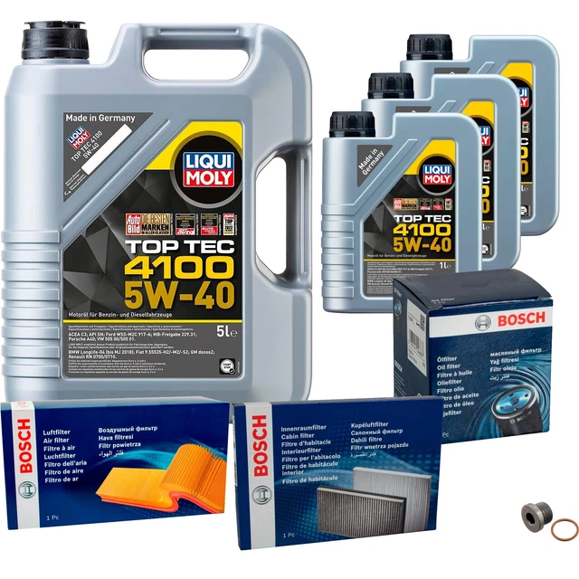 BOSCH INSPECTION SET 8 LIQUI MOLY Top Tec 4100 5W-40 pour Aucune ...