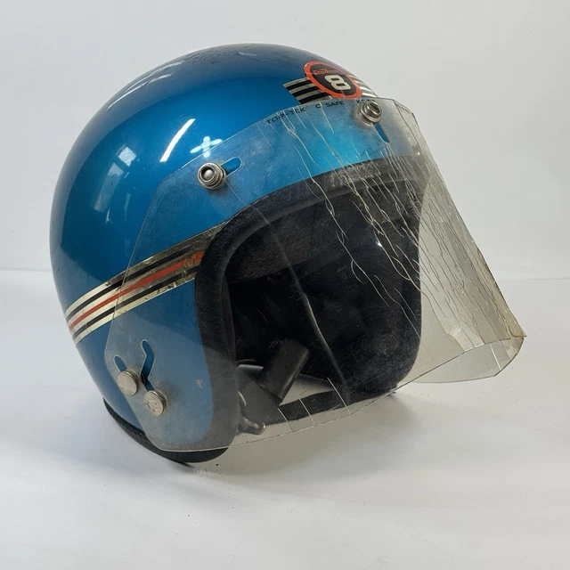 VINTAGE RETRO STADIUM Project 8 Open Face Motorcycle Motorbike Helmet £ ...