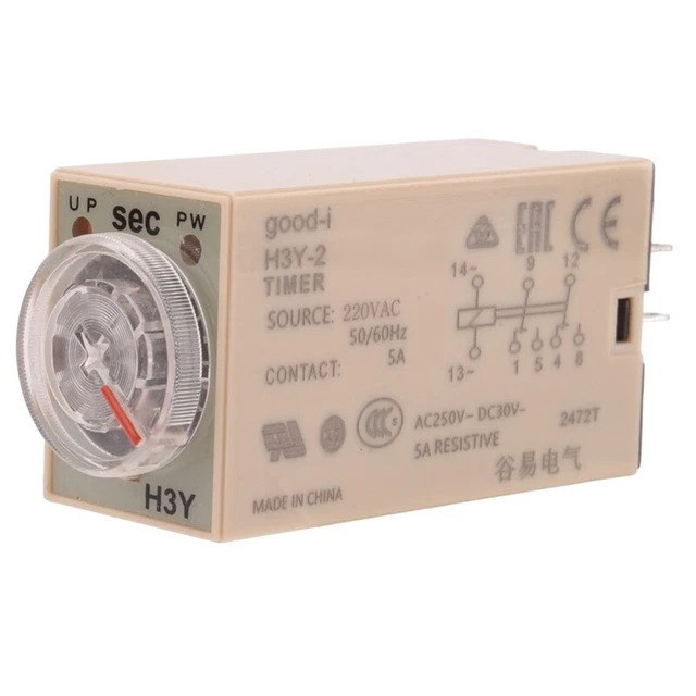 10s Delay Timer Time Relay H3y 2 Ac 220v 8 Pin Adjusting Knob