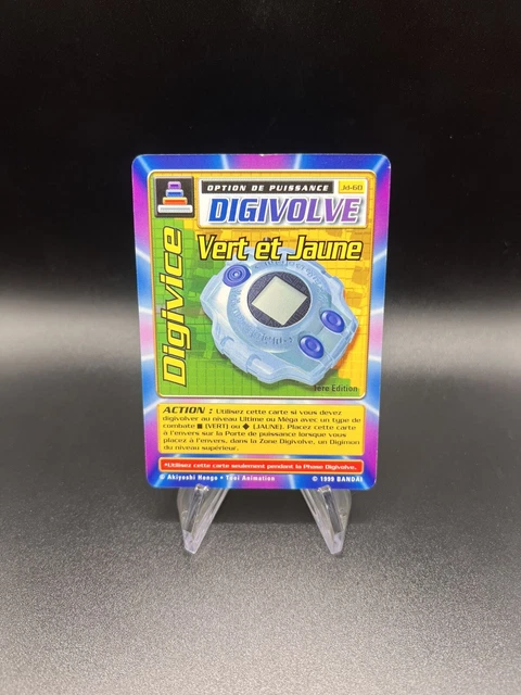 CARTE DIGIMON DIGIVICE vert Et jaune Digivolve Jd-60 ED1 1st Edition FR ...