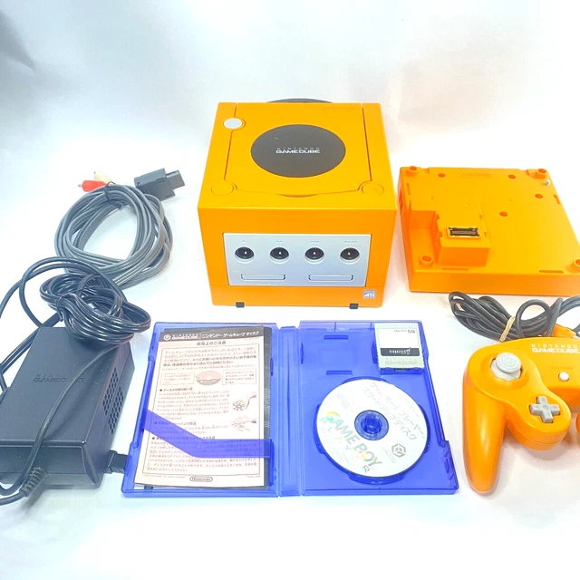 NINTENDO GAMECUBE SPICE Orange Console Gameboy player enjoy plus pack ...