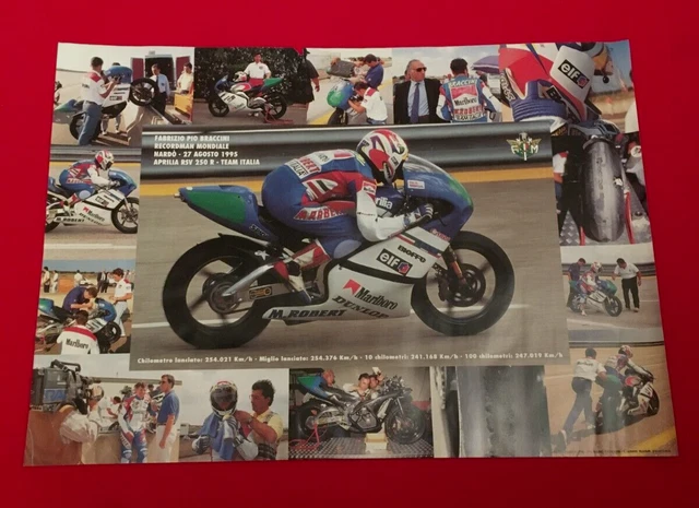 POSTER MANIFESTO FABRIZIO Pio Braccini Record Mondiale Nardo Aprilia ...