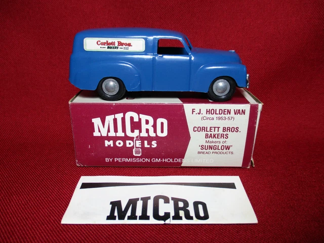 MICRO MODELS AUSTRALIA FJ Holden Panel Van Corlett Bros Bakers MIB ...