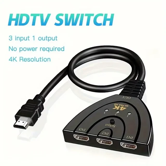 SPLITTER 3 IN 1 Out 3-Port HD Switcher Selector HD Kabel Unterstützt ...