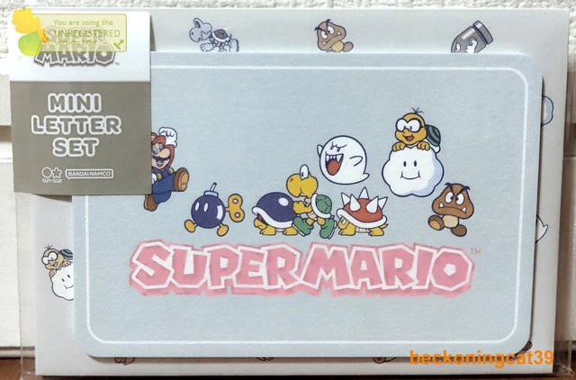 SUN-STAR SUPER MARIO Character Mini Letter 5 Envelope 5 SET Nintendo ...