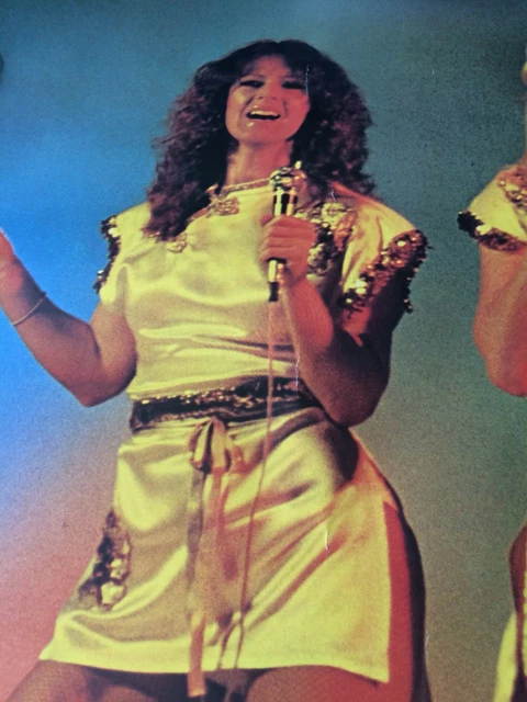 ORIGINAL ABBA POSTER Agnetha Anni-Frid Gold Satin Dress 95cm x 62cm ...
