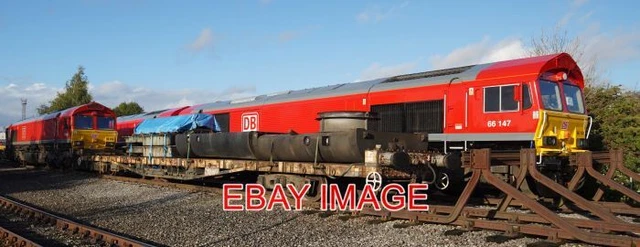 PHOTO CLASS 66 66147 With Bogie Rail Wagon Toton 071022 A Final Tranche ...