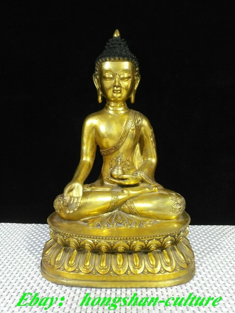 BRONZE DORÉ BOUDDHISME Shakyamuni Sakyamuni Amitabha Bouddha Statue EUR 238,80 - PicClick FR
