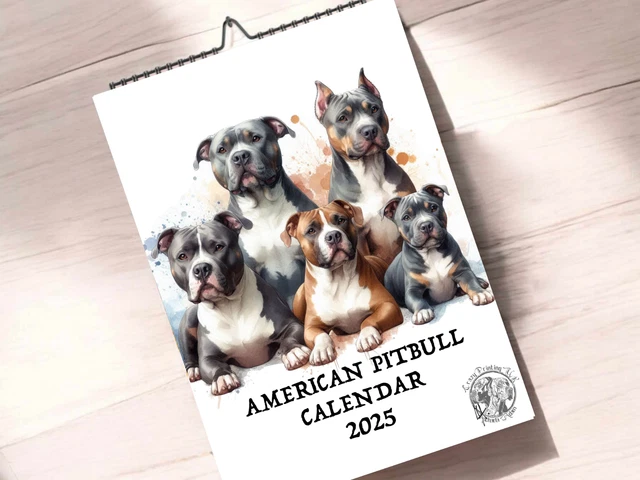 AMERICAN PITBULL DOG Calendar 2025 -Dog Calendar 2025 -A4 Calendar ...