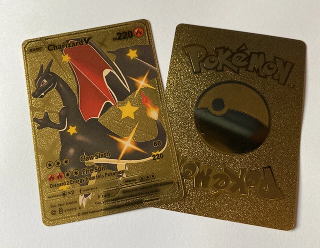 CHARIZARD V DARK Golden Card Gold Limited Edition Collectable Card £2. ...