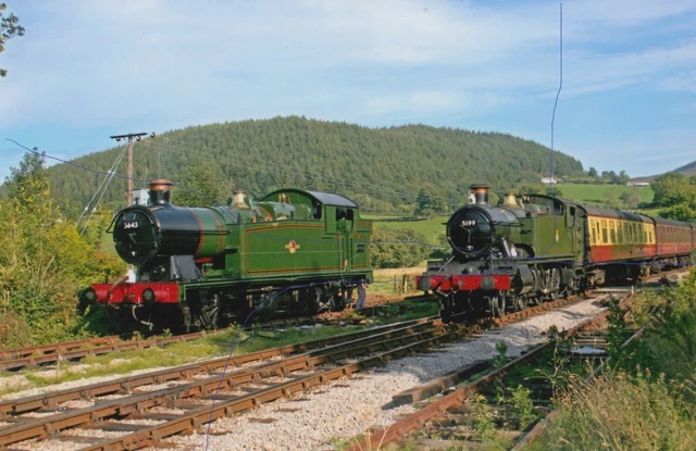 GWR STEAM TRAIN Photo 5643 & 5199 Tank Engines Photograph Nice Country ...