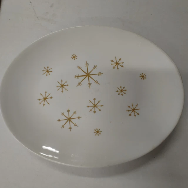 RARE VINTAGE MCM Star Glow Atomic Starburst 13” Oval Platter Ex/Con By ...