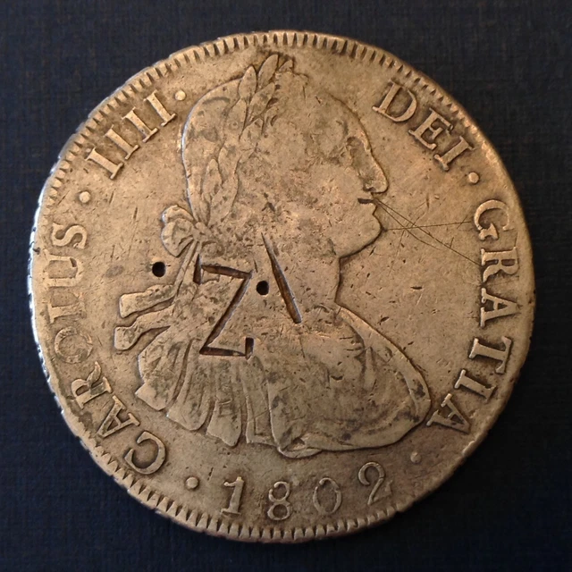 -1802 PTS PP Bolivia 8 Reales Charles IIII Counter Mark Chop Silver ...