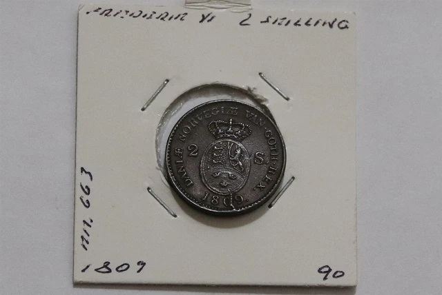 🧭 🇩🇰 DENMARK 2 Skilling 1809 Sharp Details B77 Wu45 $37.02 - PicClick CA