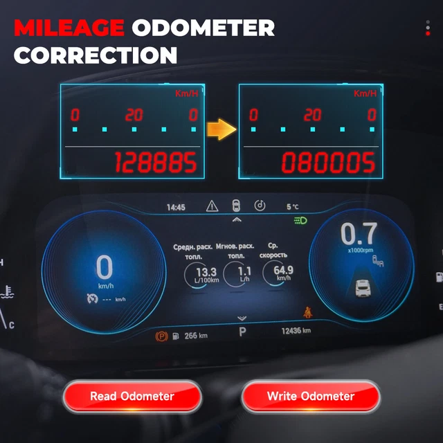 ANCEL DM500 CAR Cluster Odometer Correction Mileage Adjustment ...