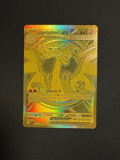 MEGA CHARIZARD X EX Hyper Rare Gold Phantasmal Flames 130/094 £841.42 ...