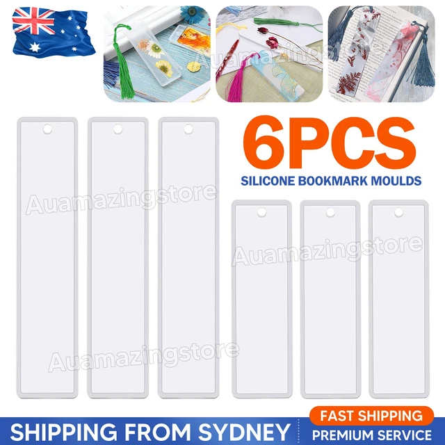 6X RECTANGLE SILICONE Bookmark Mould Pendant Resin Epoxy Mold Casting ...