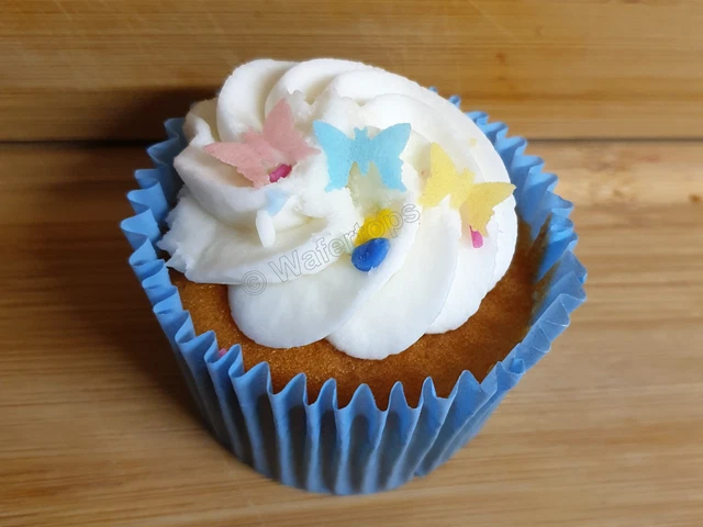48 EDIBLE MICRO Butterfly Cupcake Cake Topper Decorations Wafer Paper ...