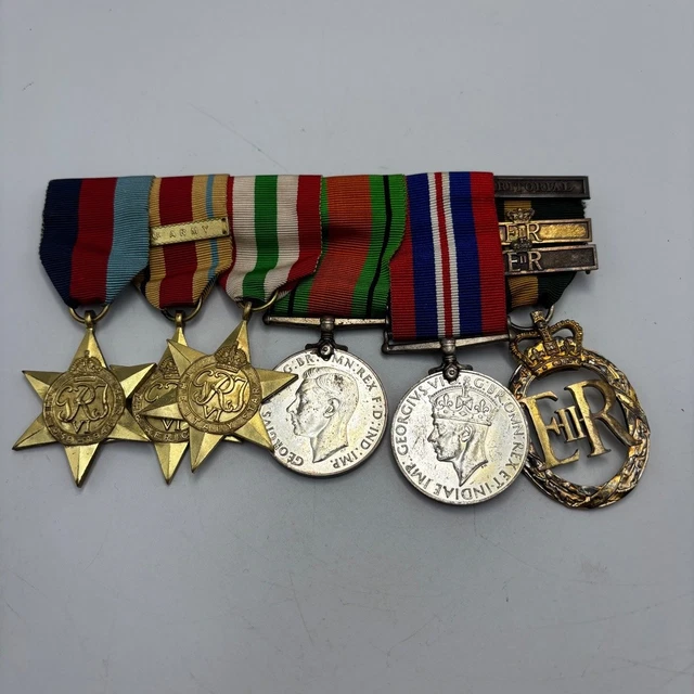 WW2 BRITISH MEDAL Group 8th Army Africa Bar and TED 1952 with Bars £76. ...