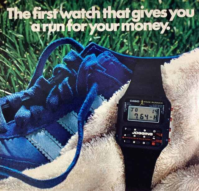 CASIO WATCH PRINT Ad Original Vintage 1981 Rare Runner Fairfield NJ ...