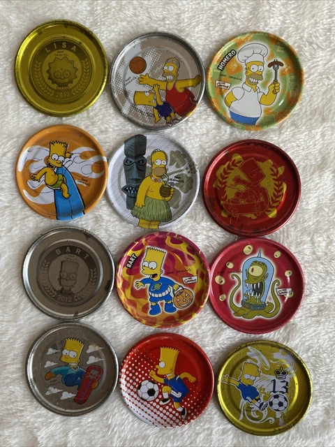 LOT OF 12 Metal Tazos The SIMPSONS Sabritas/Gamesa POGS Mexico £19.03 ...
