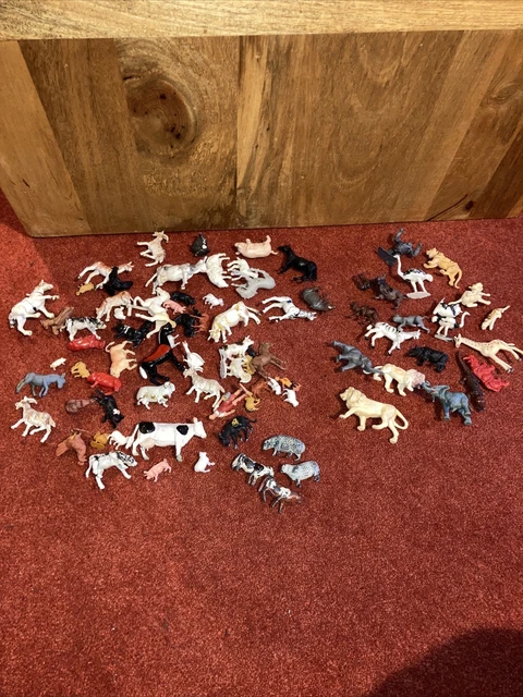 VINTAGE FARM & Zoo Animals 60s 70s Figures Model Toy Cow Sheep Pig Toy ...