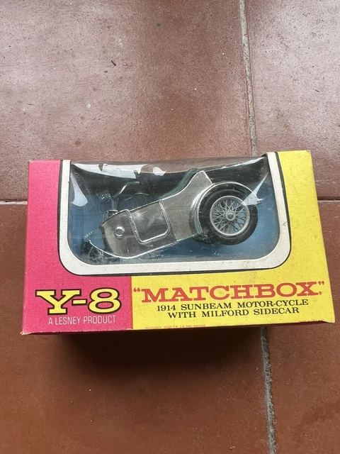 MATCHBOX YESTERYEAR Y-8 1914 Sunbeam Motor-Cycle With Sidecar Original ...