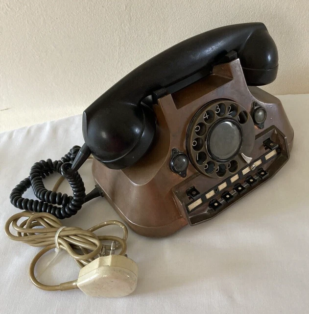 RARE VINTAGE ERRICSON PTT Copper & Bakelite Rotary Dial Switchboard ...