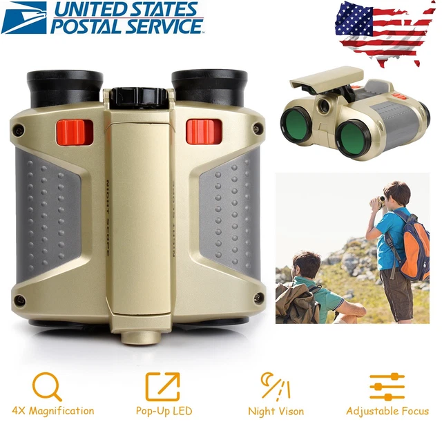 TOY BINOCULARS NIGHT Vision Surveillance Scope Pop-Up Light Christmas ...