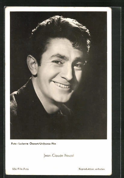 SCHAUSPIELER JEAN-CLAUDE PASCAL mit fröhlichem Lächeln, Ansichtskarte ...