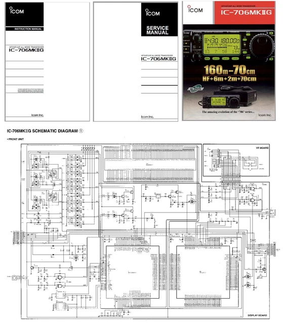 ICOM IC-706MKIIG INSTRUCTION + SERVICE MANUALS + 11x17" DIAGRAMS ...