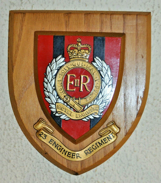 23 ENGINEER REGIMENT Royal Engineers regimental mess wall plaque shield ...