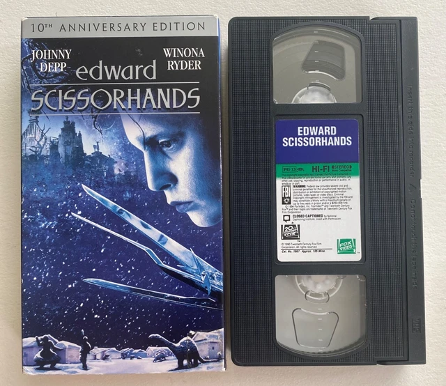 EDWARD SCISSORHANDS VHS movie 2000 FANTASY 10th Anniversary Edition Tim ...