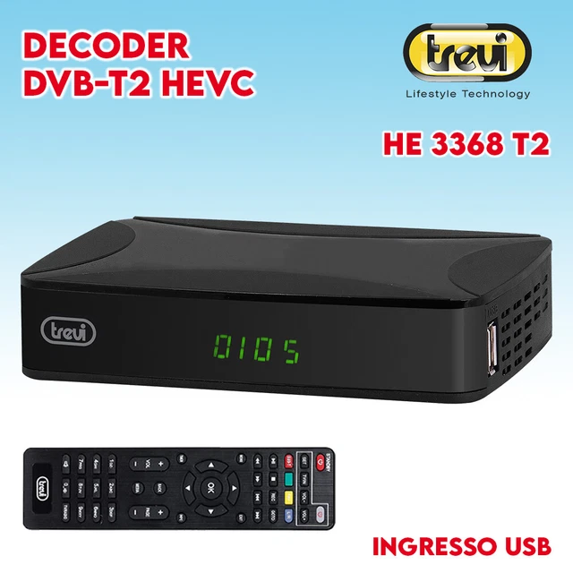 DECODER DIGITALE TERRESTRE DVB-T2/HEVC TREVI Ultima Generazione HD HE 3368 HDMI EUR 29,90 ...