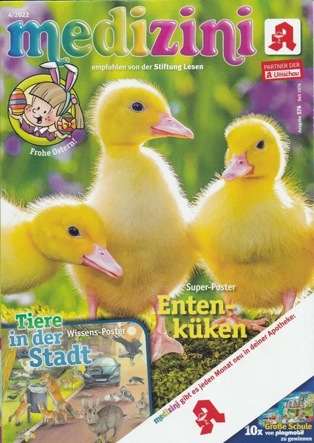 NEU MEDIZINI 4/2022 Kinder Zeitschrift Poster Enten-Küken Tiere in der ...