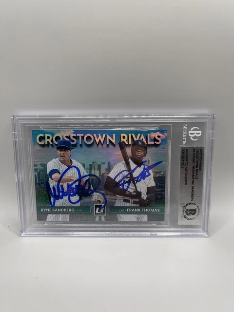 AUTO SIGNÉE RYNE Sandberg & Frank Thomas 2022 Donruss Crosstown Rivals ...