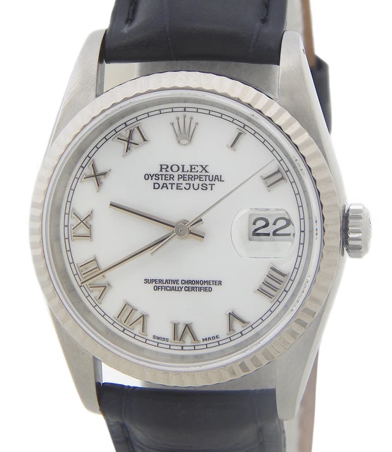 MONTRE HOMME ROLEX en acier inoxydable Datejust 16234 cadran romain ...