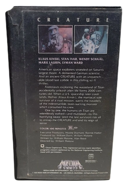 * VINTAGE 1985 CREATURE Klaus Kinski Sci-Fi Horror Media Home ...