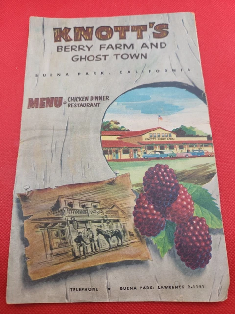 KNOTT’S BERRY FARM Menu Ghost Town Pamphlet Brochure Magazine Vintage £ ...