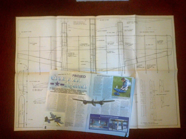 GRUMMAN TIGERCAT RC Profile Scale Twin By D Boddington 34 Inch Span £4. ...