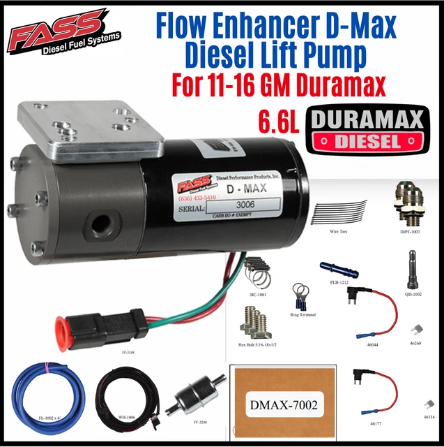 FASS FLOW ENHANCER D-Max Diesel Lift Pump for 11-16 GM Duramax 6.6L ...
