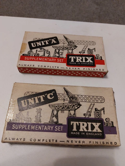 2 X TRIX VINTAGE SUPPLEMENTARY SETS..UNIT 'A' and UNIT 'C'..IN ORIGINAL ...