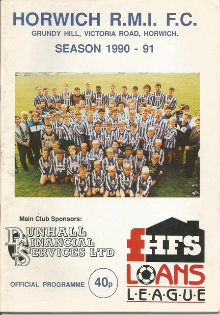 1990/91 HORWICH RMI v Gainsborough League Match £3.29 - PicClick UK