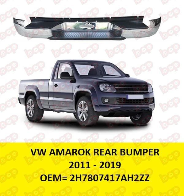 VW AMAROK 2010 – 2019 Rear Bumper Chrome No Parking Sensors Holes Pick ...