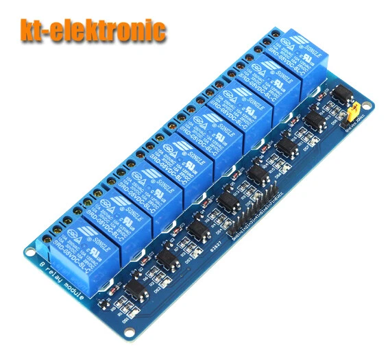 RELAY MODULE 8-CHANNEL 5V Monostable Optocoupler Relay Card Relay Board ...
