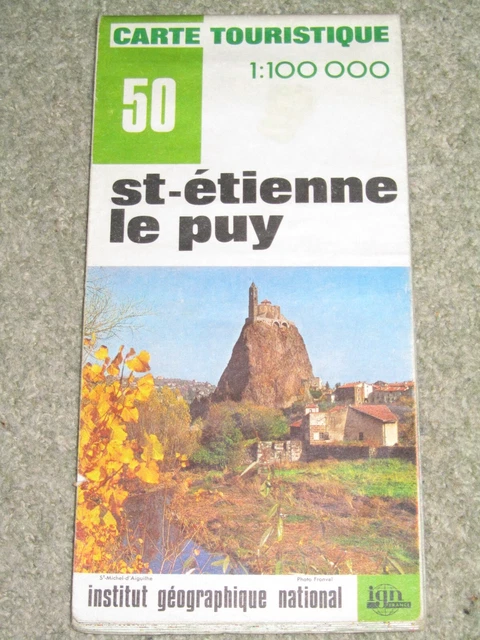CARTE FRANCE IGN, échelle 1:100 000 : feuille 50 St Etienne & Le Puy ...