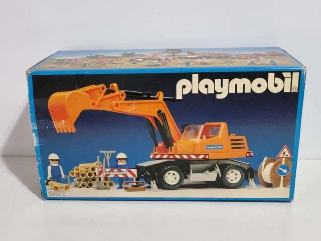 PLAYMOBIL 3472 V2 boîtier ancien pelle arrière construction ouvrière ...