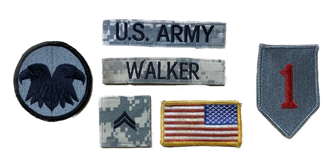 6 US ARMY Patch Set Acu Ucp 1st Infantry Division Reserve Cmd Corporal ...