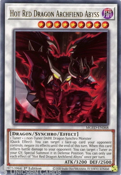 MGED-EN068 HOT RED Dragon Archfiend Abyss Rare 1st Edition Mint YuGiOh ...